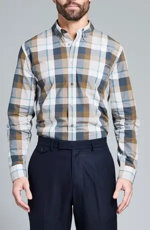 Billy Reid Tuscumbia Bold Plaid Button-down Shirt