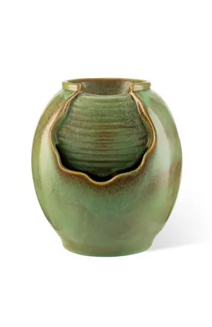 GLITZHOME Ceramic Sage Pot Table Fountain With Pump