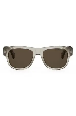 Dior Oblique S3i 53mm Mirrored Geometric Sunglasses - Shiny Beige/brown