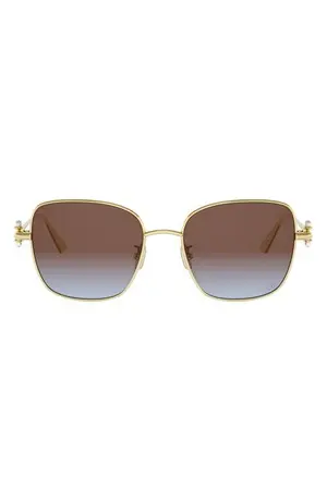 Dior Tribales S1u 55mm Square Sunglasses - Shiny Gold Dh/bordeaux