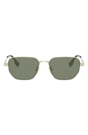 Fendi 55mm Rectangular Sunglasses - Gold/green