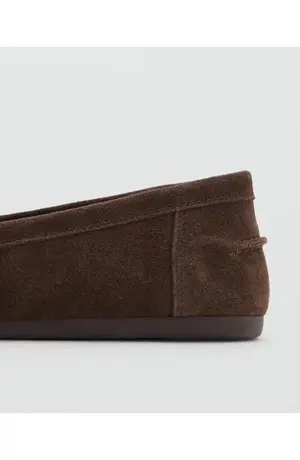 Mango Suede Penny Loafer - Chocolate