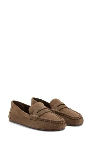 Mango Suede Penny Loafer