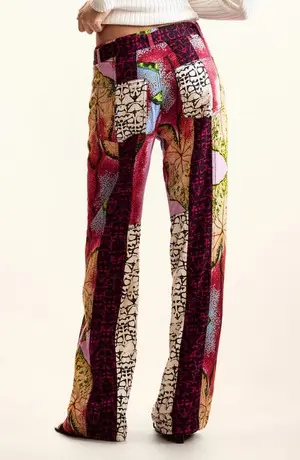 Desigual Mix Print Straight-leg Pants