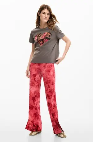 Desigual Floral Print Flare Pants