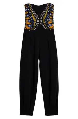 Desigual Mixed Media Strapless Jumpsuit