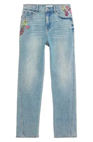 Desigual Floral Embroidered Slim Fit Jeans