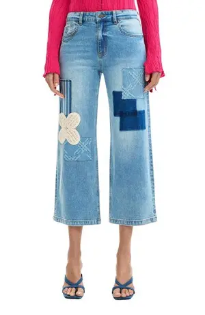 Desigual Patchwork Crop Jeans