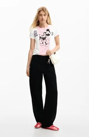 Desigual Mickey Mouse Paneled Graphic T-shirt