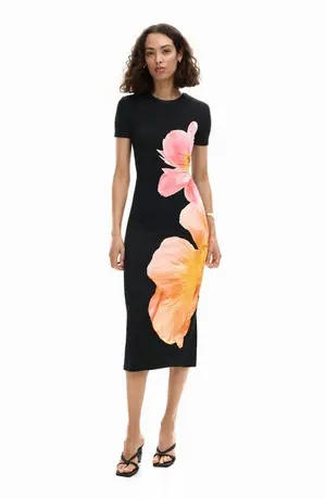 Desigual Floral Printed Midi Dress