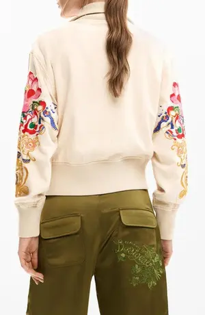 Desigual Embroidered Sleeve Jacket