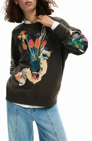 Desigual Long Sleeve Sweatshirts Hoodies For Women