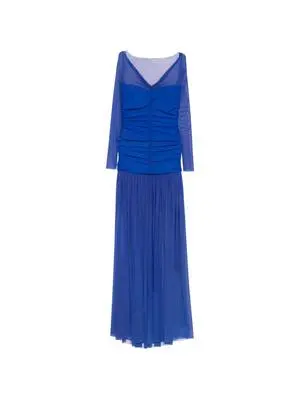 Blue Ruched Dresses