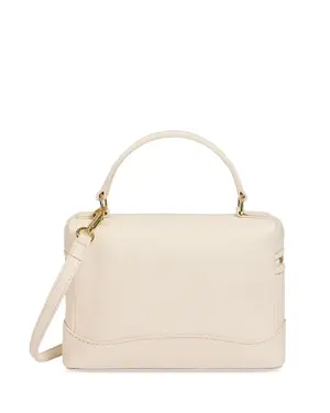 Sandro Grained Leather Tangolino Bag - Ecru