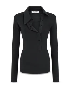 Attico Long Sleeve Top - Black