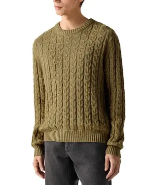 Zegna Linen Cashmere & Silk Crewneck Sweater - Olive Green Mélange