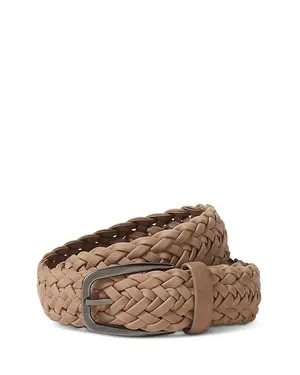Zegna Braided Nubuck Belt - Beige