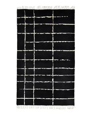 TIMELESS RUG DESIGNS Paris S3386 Area Rug, 6' X 9 - Black