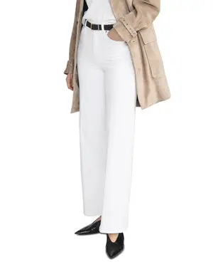 FRAME Le Slim Low Rise Palazzo Jeans - White