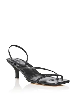 Aqua Flona Strappy Sandals - Black Leather