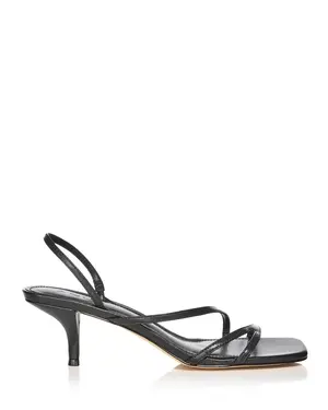 Aqua Flona Strappy Sandals - Black Leather