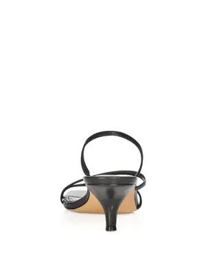 Aqua Flona Strappy Sandals Exclusive - Black Leather