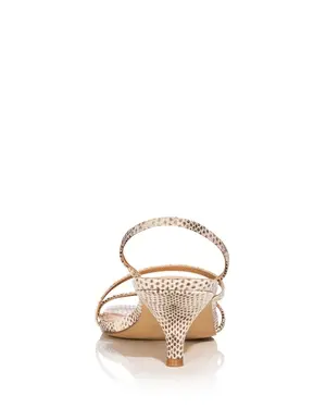 Aqua Flona Strappy Sandals - Brown Snake