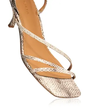 Aqua Flona Strappy Sandals - Brown Snake