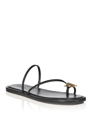 Aqua Jeni Thong Sandals - Black Nubuck