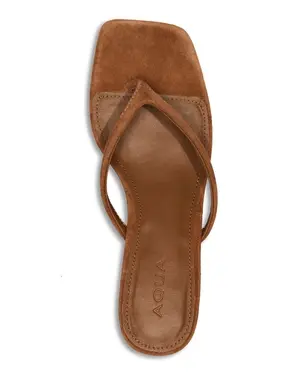 Aqua Ebony Thong Sandals - Chestnut Suede