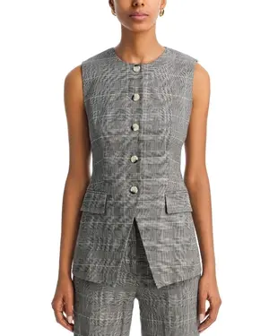 Veronica Beard Lois Waistcoat - Black Multi