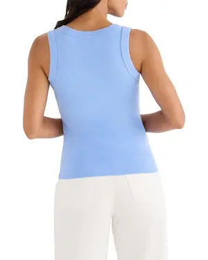 NIC+ZOE Knit Rib Scoop Tank - French Blue