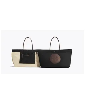 Tory Burch Ella Twist Reversible Tote - Black