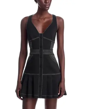 Ramy Brook Button-detailed Pleated Dress - Black