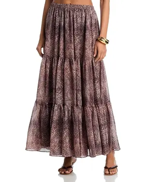 Kobi Halperin Nicole Tiered Maxi Skirt - Natural Multi