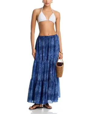 Kobi Halperin Nicole Tiered Maxi Skirt - Tide Multi
