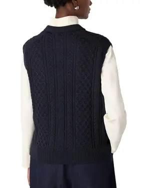 Whistles Wool Blend Cable Knit Tank