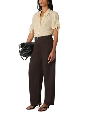 Whistles Dashed Marks Tie Sleeve Shirt