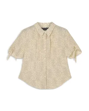 Whistles Dashed Marks Tie Sleeve Shirt
