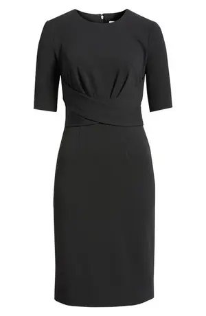 Anne Klein Wrap Overlay Sheath Dress - Anne Black