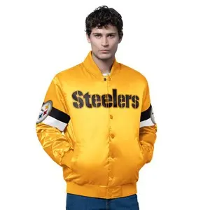 STARTER Pittsburgh Steelers Triple Option Full-snap Varsity Jacket - Gold