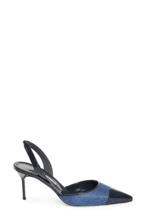 Manolo Blahnik Capsli Cap Toe Slingback Pump