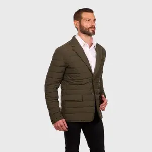 Perry Ellis Tech Stretch Quilted Blazer Jacket Olive
