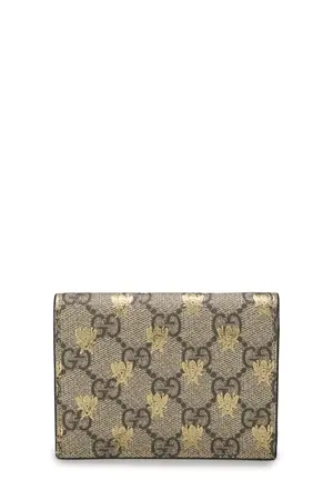 Gucci Original Gg Supreme Canvas Bee Card Case