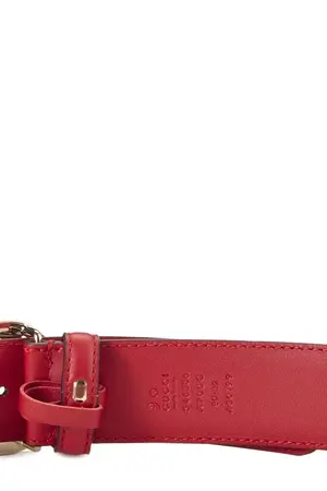 Gucci Interlocking Gg Leather Belt - Red