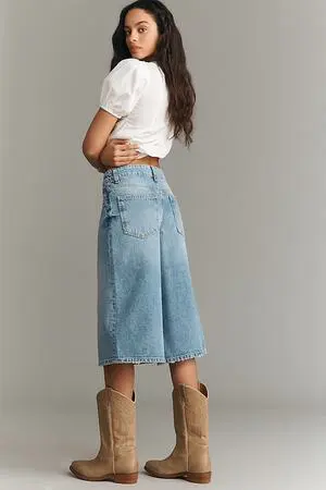 PILCRO Mid-rise Culotte Denim