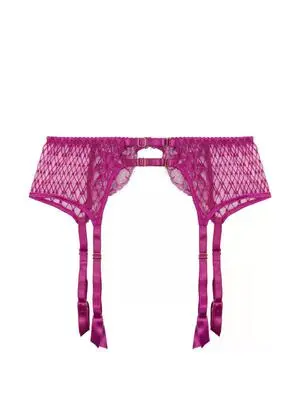 FLEUR OF ENGLAND Paloma Lace Suspender Belt - Pink
