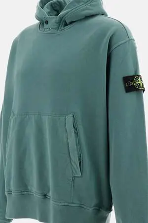 Stone Island Felpa Con Cappuccio Oversized In Cotone - Verde