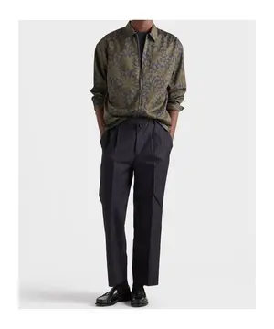 Prada Printed Cotton Blend Zipper Shirt