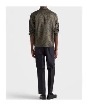 Prada Printed Cotton Blend Zipper Shirt